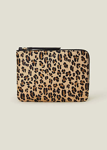 Accessorize Leopard Print Leather Pouch | Curvissa