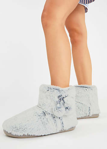 Accessorize Super Soft Pom Pom Slipper Boots | Curvissa