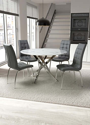 Astoria Dining Set - Round Dining Table With 4 Jenner Dining Chairs ...