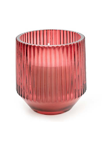 Candlelight Pomegranate & Cassis Scent 9.7cm Ridged Glass Candle | Curvissa