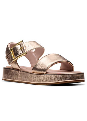 Clarks Alda Strap Copper Metallic Sandals | Curvissa