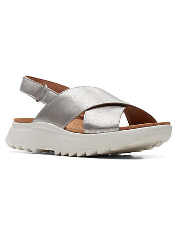 Clarks Silver Metallic Dashlite Wish Sandals | Curvissa