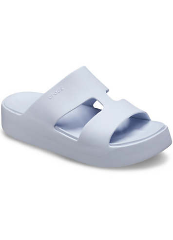 Crocs Blue Getaway Platform H-Strap Mules | Curvissa