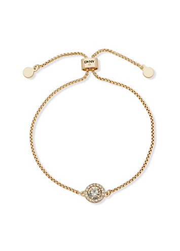 DKNY Inlay Crystal Stone Slider Bracelet in Gold | Curvissa