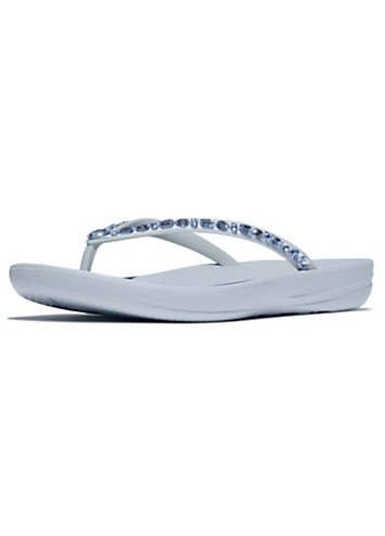 FitFlop Blue Iqushion Multi-Crystal Ergonomic Flip-Flops | Curvissa