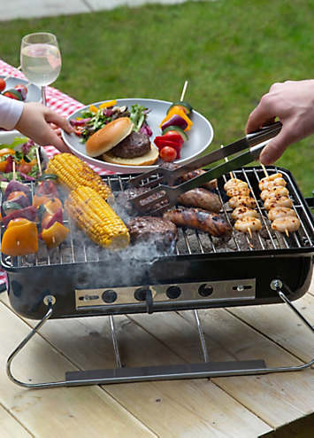 George Foreman On-The-Go Portable Charcoal BBQ | Curvissa