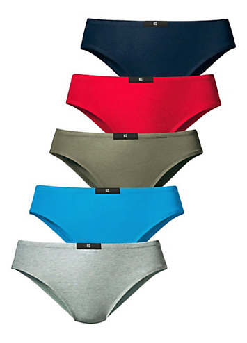 H.I.S Pack of 5 Logo Waist Briefs | Curvissa
