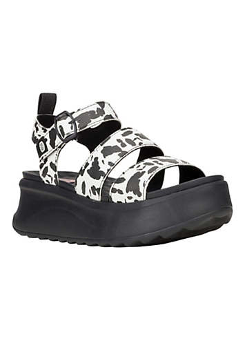 Hey Dude Black Delray Buckle Animal Sandals | Curvissa