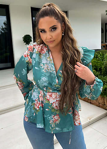 Jac Jossa Floral Print Wrap Top | Curvissa