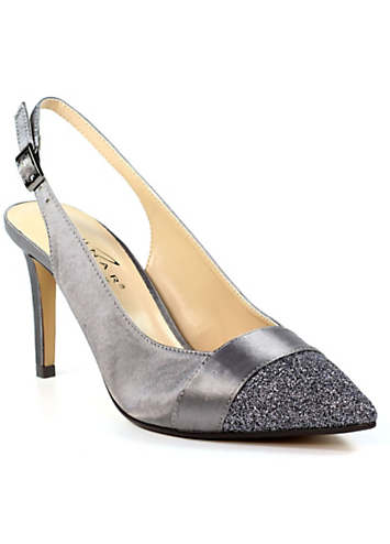 Lunar Rowena Dark Grey Slingback Court Shoes | Curvissa