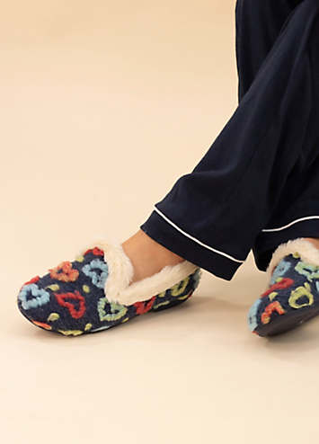 Lunar Truffle Navy Full Slippers | Curvissa