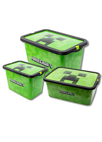 Minecraft Set Of 3 Minecraft Storage Boxes | Curvissa