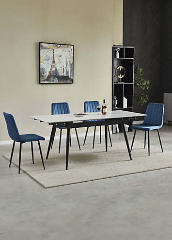 Monaco Dining Set - 1.2m-1.8m Extending Dining Table With 4 Lisbon ...