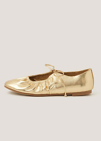 Monsoon Blair Metallic Ballet Flats | Curvissa