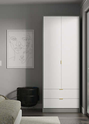 Nashville Ready Assembled 2 Door Robe 2 Drawer Robe | Curvissa