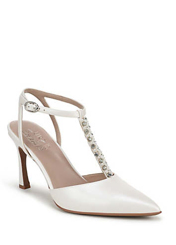 Naturalizer Astrid Pearl White Wide Fit Ankle Strap Shoes | Curvissa