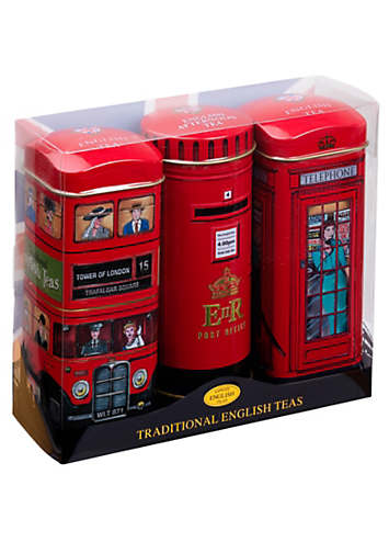 New English Teas Heritage Post Box Traditional English Teas Triple Tin ...