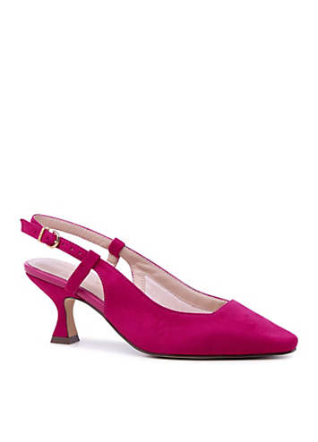 Paradox London Fervora Fuchsia Wide Fit Flared Heel Slingback Court ...