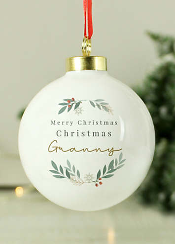 Personalised Momento Christmas Foliage Bauble | Curvissa