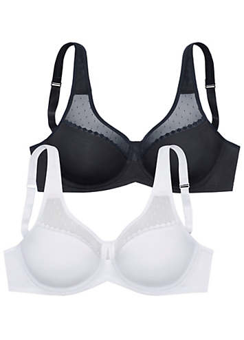 Petite Fleur Pack of 2 Underwired Minimiser Bras | Curvissa