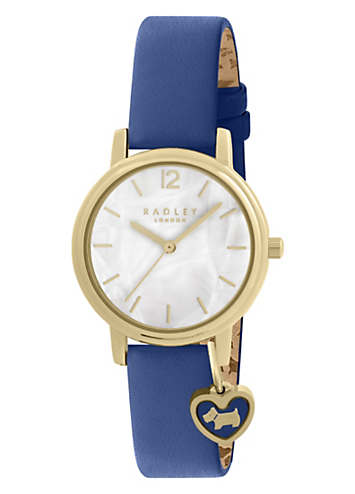 Radley London Gold Plated Sapphire Blue Leather Strap Watch | Curvissa
