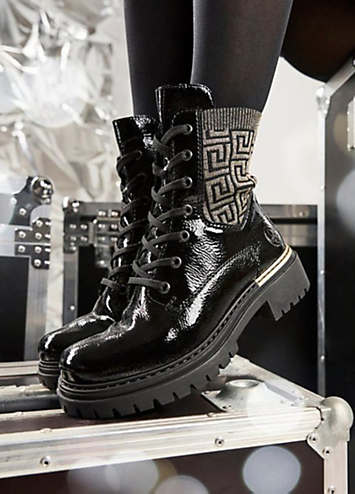 Rieker Patterned Block Heel Boots | Curvissa