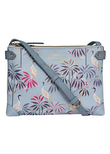 Sara Miller Crane Garden Zip Top Crossbody Bag | Curvissa