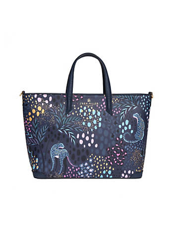 Sara Miller Midnight Leopard Print Medium Tote Bag | Curvissa