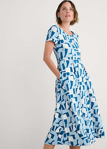 Seasalt Cornwall Blue Veronica Short Sleeve Midi Dress | Curvissa