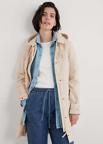 Seasalt Cornwall Natural Cloudburst Waterproof Mac Coat | Curvissa