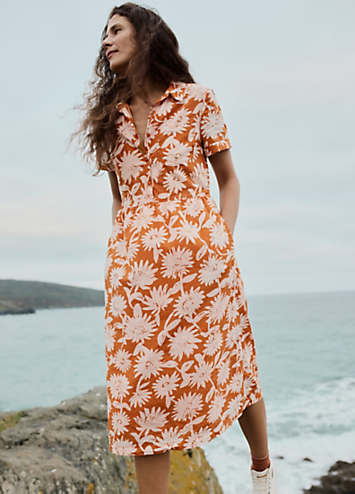 Seasalt Cornwall Yellow Fleet Checked Midi Dress | Curvissa