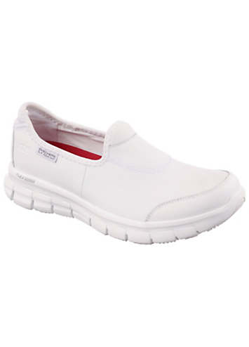 Skechers Ladies White Sure Track Slip-ins Trainers | Curvissa