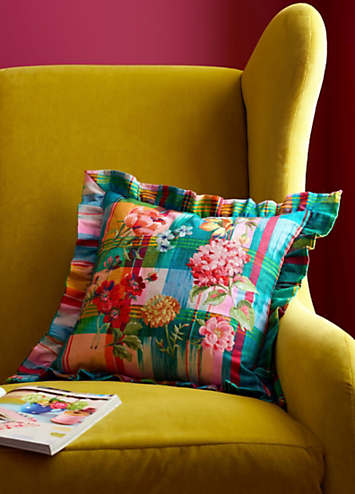 Sophie Robinson Wanderweave Ikat Check Feather Filled 43x43cm Cushion ...