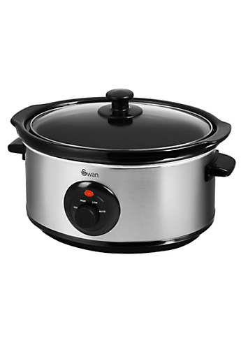 Swan SF17020N 3.5 Litre Slow Cooker - Stainless Steel | Curvissa
