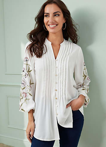 Together Embroidered Detail Blouse | Curvissa