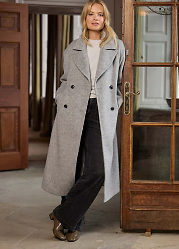 Together Premium Grey Wool Blend Coat | Curvissa