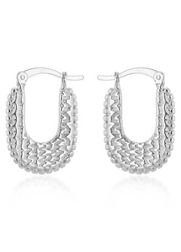 Tuscany Silver Sterling Silver Hammered Hoop Earrings | Curvissa