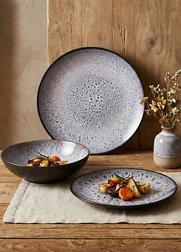 Waterside 12 Piece Blue/Purple Reactive Glaze Dinner Set | Curvissa