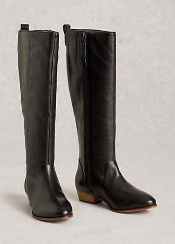 White Stuff Willow Leather Knee High Boots | Curvissa