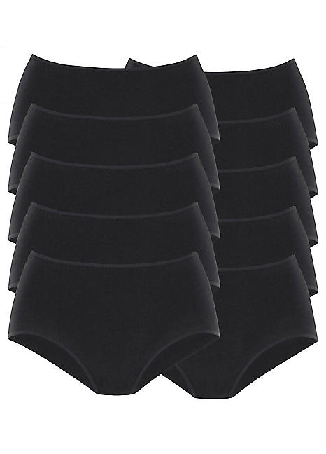 H.I.S Pack of 10 High Waist Briefs | Curvissa