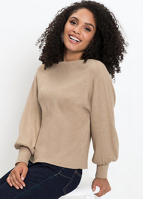 Puff Sleeve Jumper by bonprix | Curvissa