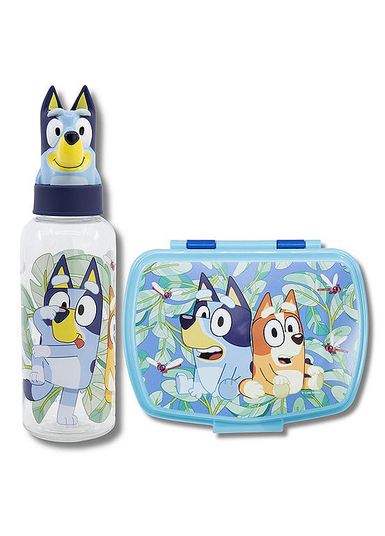 Bluey 2 Piece Blue Lunch Set With 3D Bottle | Curvissa