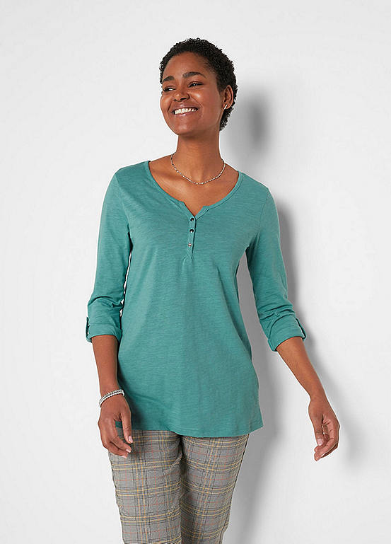 Henley Neckline Tunic by bonprix | Curvissa
