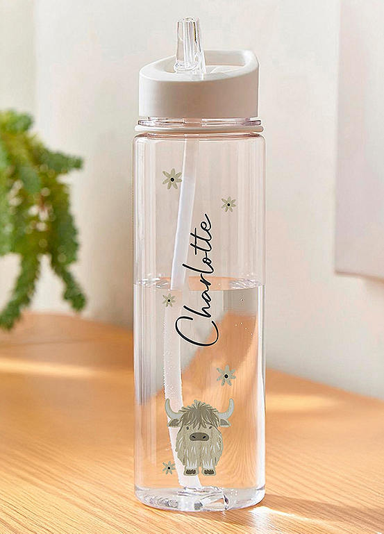 Personalised Memento Personalised Highland Cow Water Bottle | Curvissa