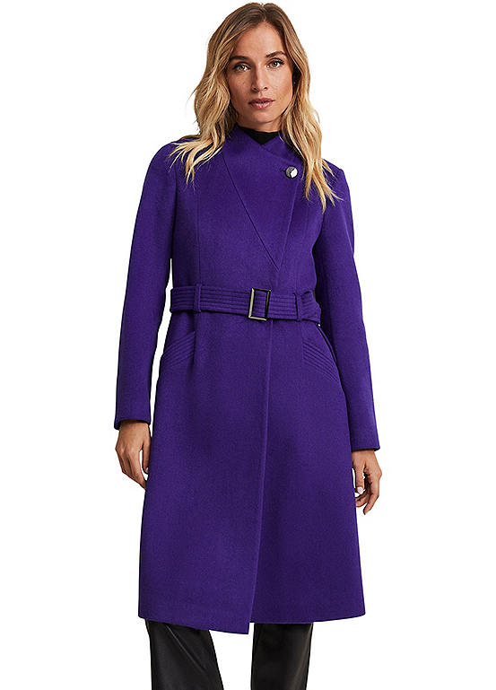 Phase Eight Susanna Purple Wool Coat | Curvissa