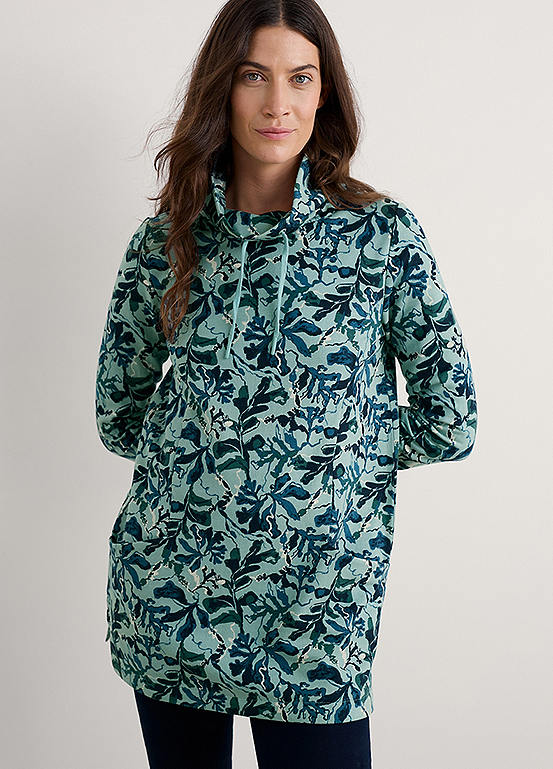 Seasalt Cornwall Blue Formative Brushed Back Jersey Tunic | Curvissa