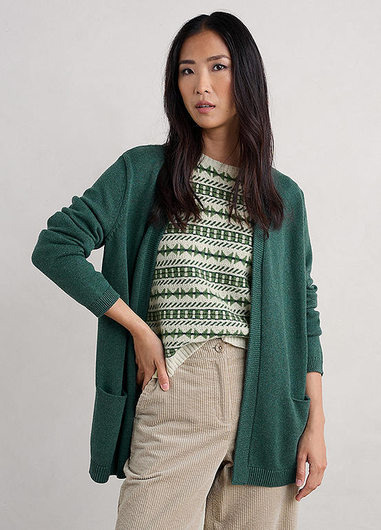 Seasalt Cornwall Green Riverboat Long Cardigan | Curvissa