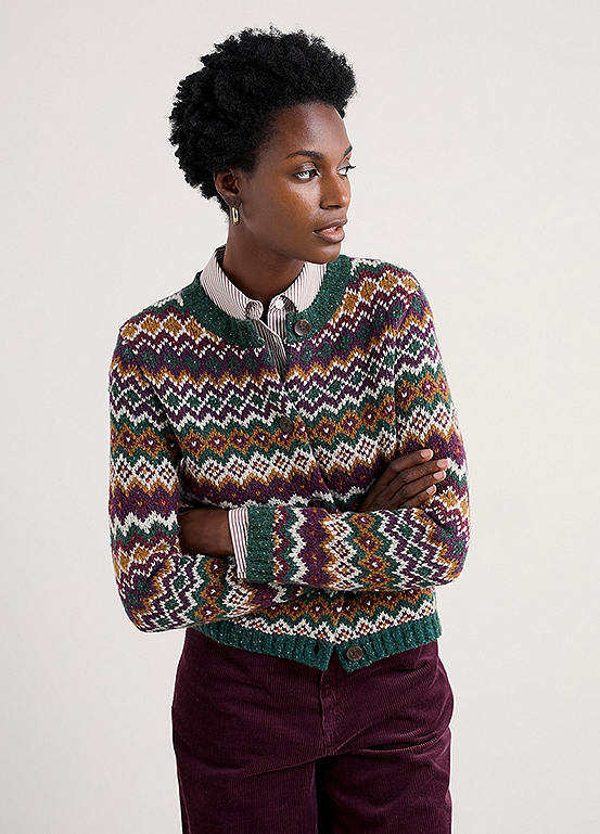 Seasalt Cornwall Multi Dawson Pick Merino-Blend Fair Isle Cardigan ...
