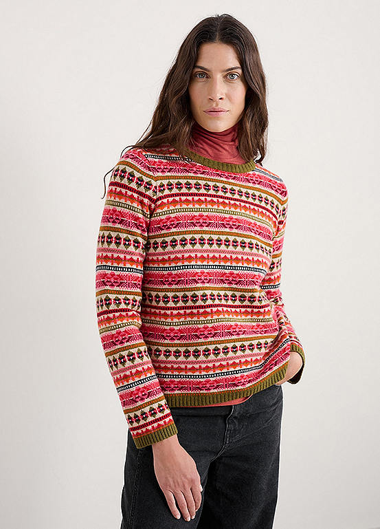 Seasalt Cornwall Multi Percella Cove Fair Isle Jumper | Curvissa