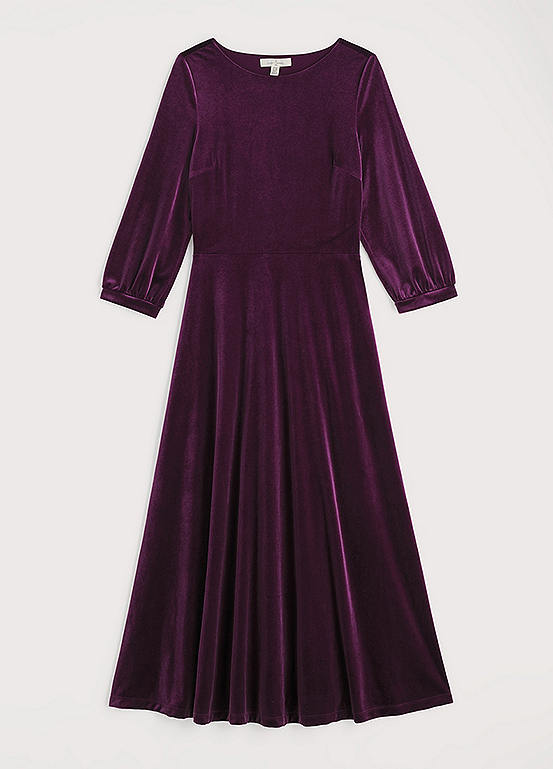 Seasalt Cornwall Purple Oak Cottage Velvet Dress | Curvissa